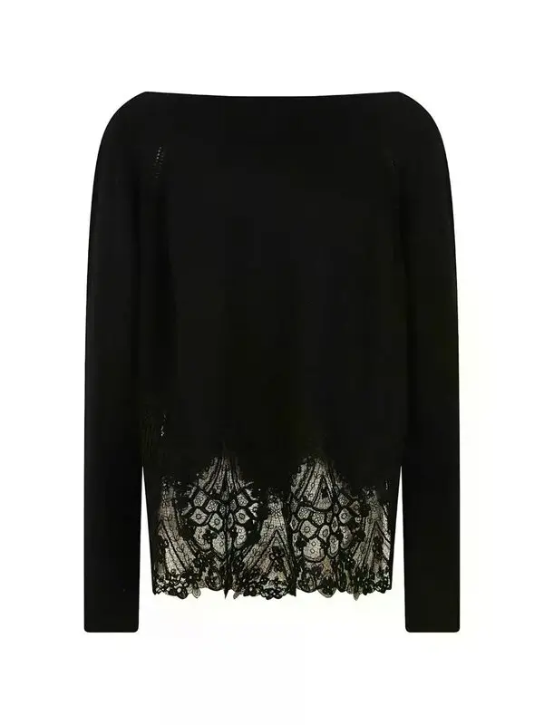 Ermanno Scervino Lace-trim Cashmere Sweater