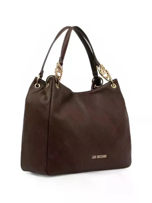 Moschino Logo-plaque Pebbled-texture Tote Bag