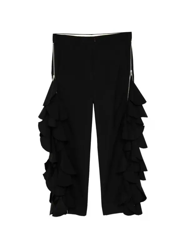 Comme Des Garçons Ruffled Zip-detail Trousers