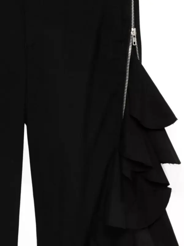 Comme Des Garçons Ruffled Zip-detail Trousers