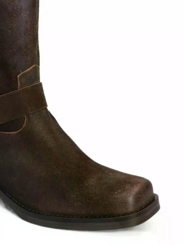 JULIE DEE Buckled Harness Biker Boots