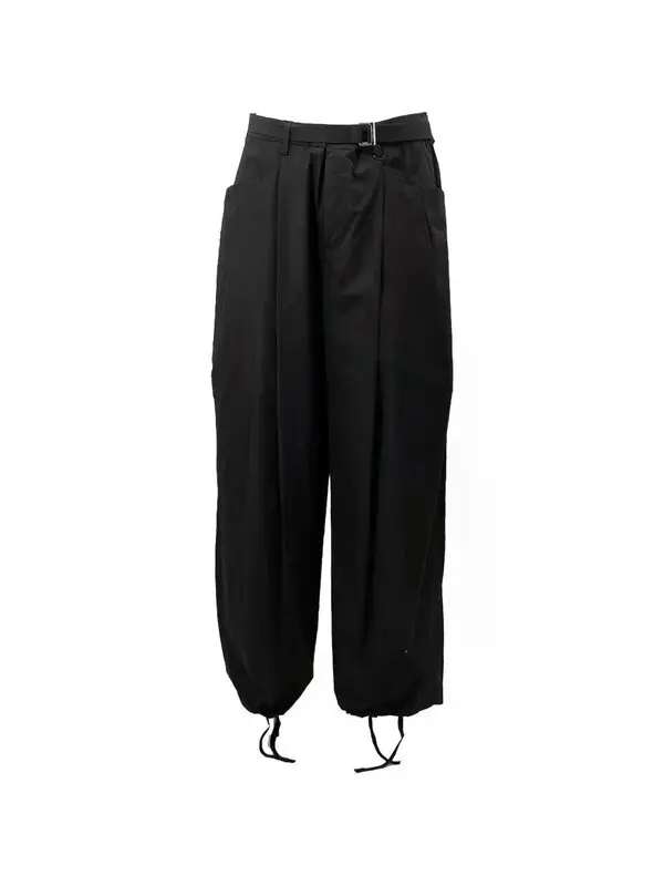 Sacai Belted Drawstring-hem Wide-leg Tousers