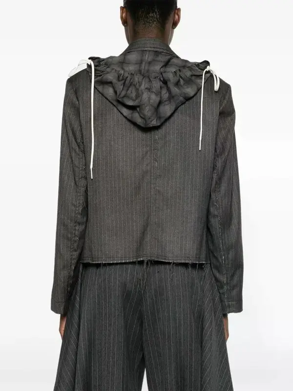 SONG FOR THE MUTE Pinstripe Hooded Jacket