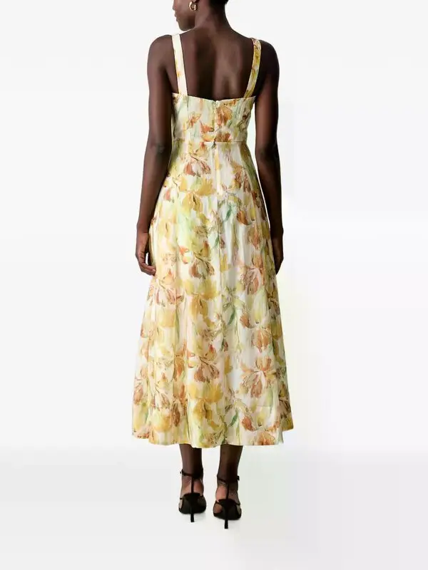 Bardot Adaline Floral Print Midi Dress - Yellow