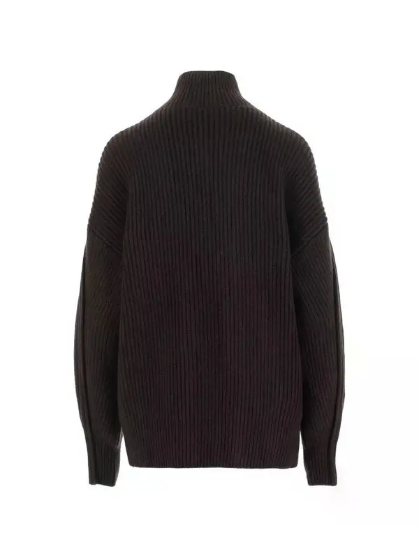 Carven Ribbed-knit High-neck Sweater