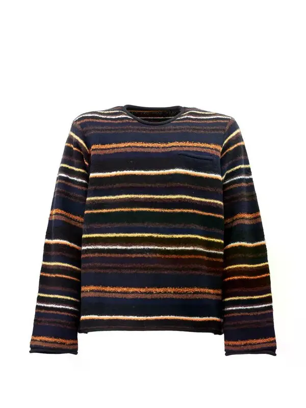 Sacai Horizontal-stripe Chest-pocket Sweater