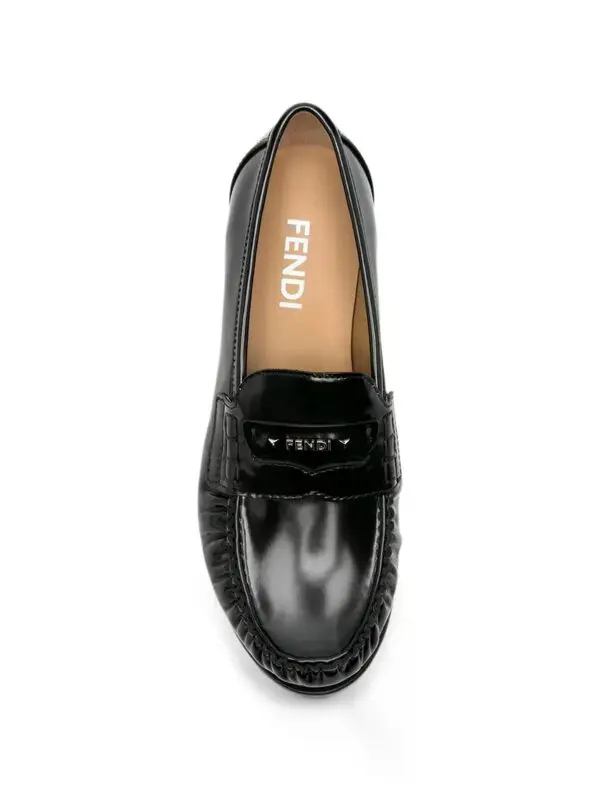 Fendi Scrunch Logo-plaque Gathered Loafers