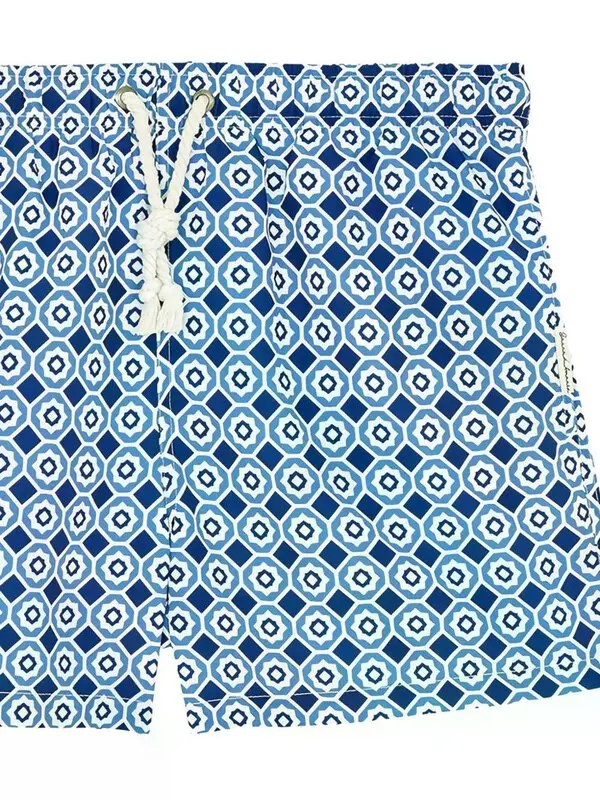 GASSA D AMANTE Trani Geometric-print Drawstring Shorts