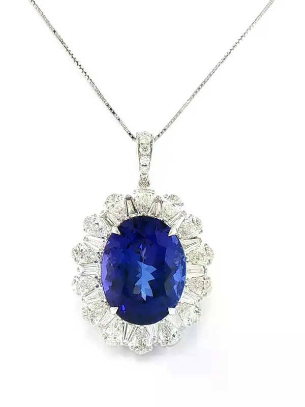 HYT JEWELRY Tanzanite And Diamond Necklace - Silver