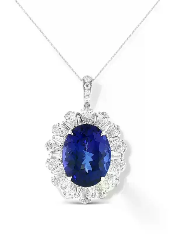 HYT JEWELRY Tanzanite And Diamond Pendant Necklace In 18k Gold - Silver