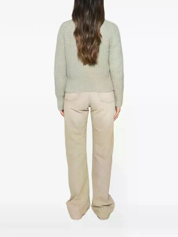 ALLUDE Ribbed-knit Zip-up Sweater