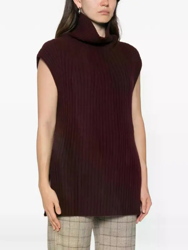 Eric Bompard Ribbed Cashmere Vest - Purple