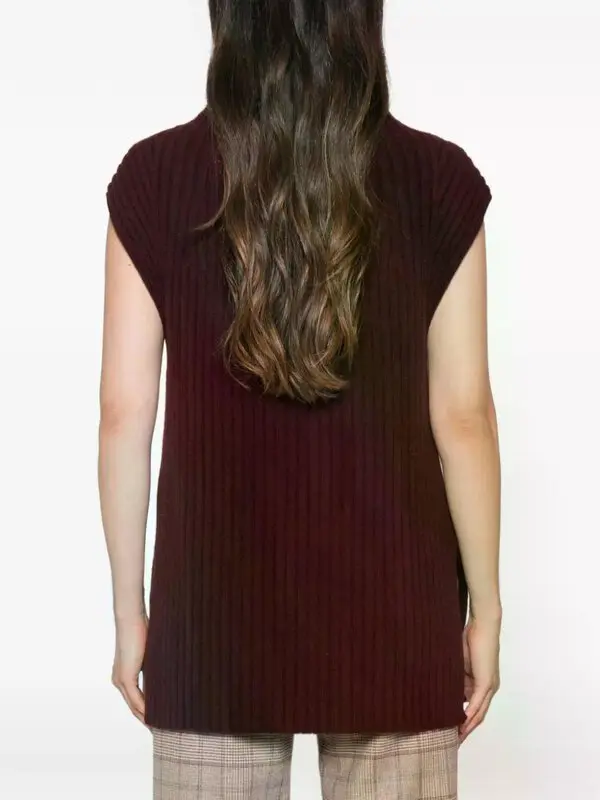 Eric Bompard Ribbed Cashmere Vest - Purple