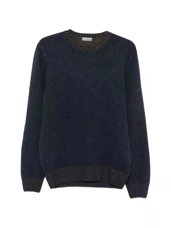 VENGERA Contrast Trim Crew Neck Sweater