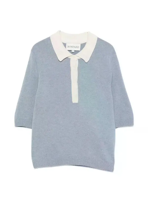 Eric Bompard Cashmere Two-tone Polo Top