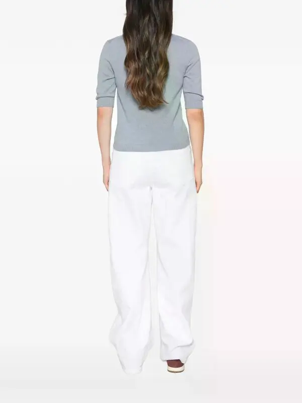Eric Bompard Cashmere Two-tone Polo Top
