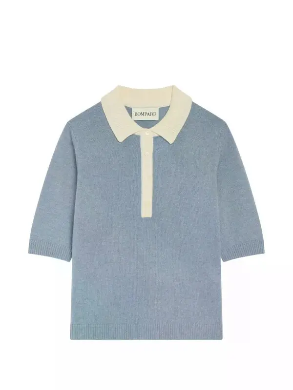 Eric Bompard Cashmere Two-tone Polo Top - Blue