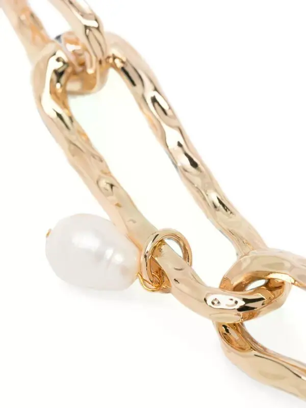 TWINSET Pearl-embellished Hammered Necklace