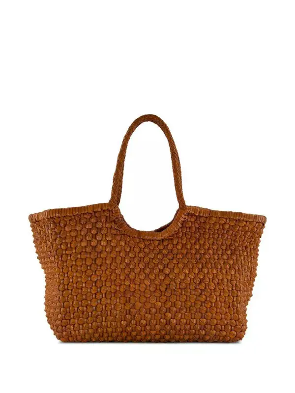 Dragon Diffusion Nantucket Cactus Woven Leather Tote Bag