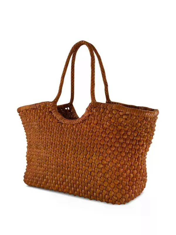 Dragon Diffusion Nantucket Cactus Woven Leather Tote Bag
