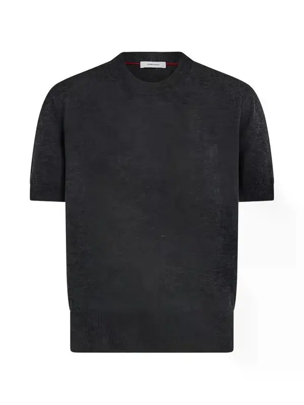 FERRAGAMO Gancini Detail Knit Top - Grey
