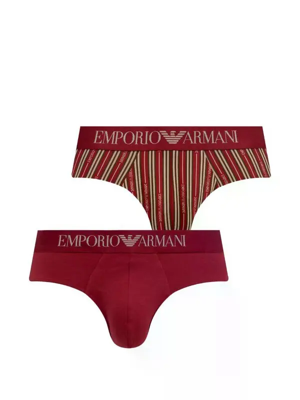 Emporio Armani Logo-waistband Briefs - Red