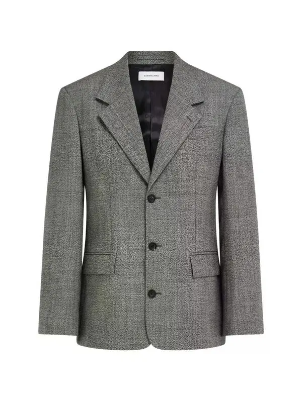 FERRAGAMO Single-breasted Blazer - Grey