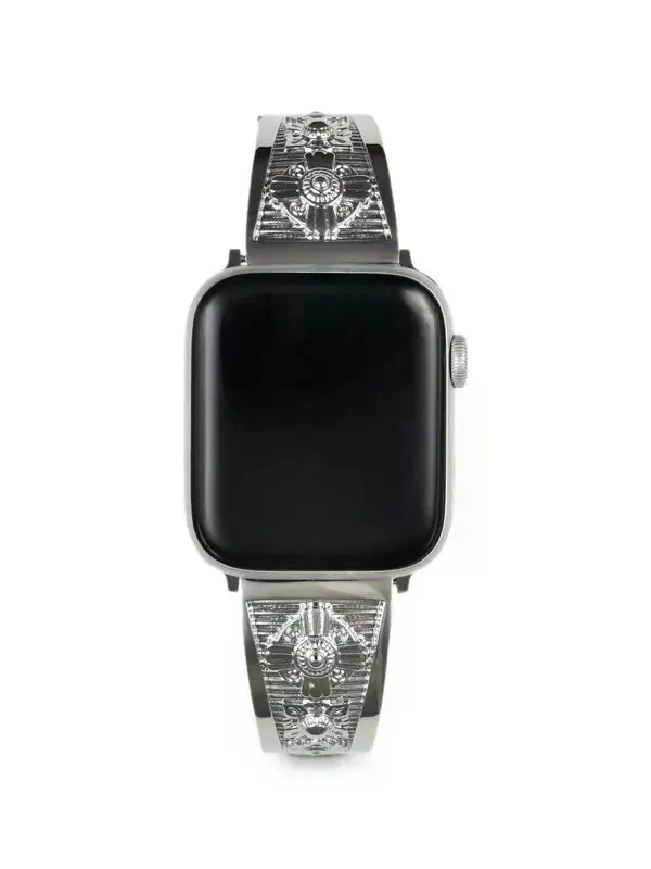 TOGA TOO Engraved-motif Link Watch Strap - Silver