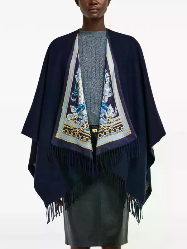 FERRAGAMO Feline-print Reversible Cape