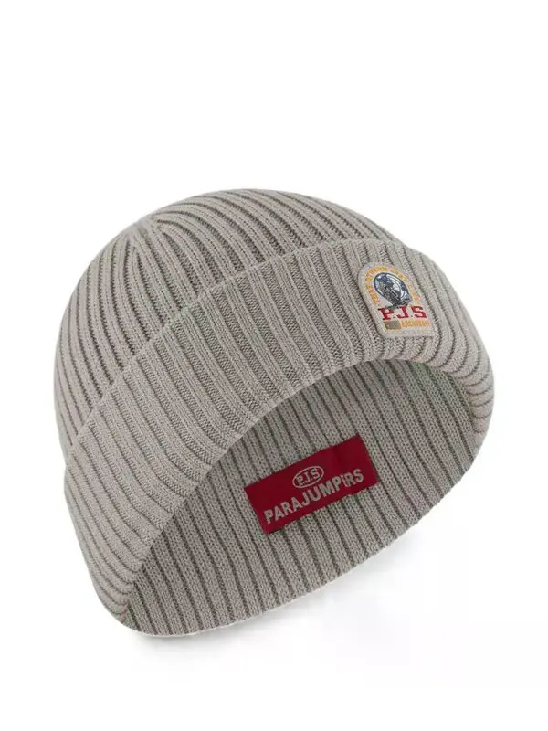 PARAJUMPERS Logo-patch Ribbed Beanie Hat