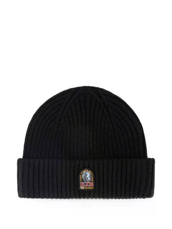PARAJUMPERS Logo-patch Ribbed-knit Beanie Hat