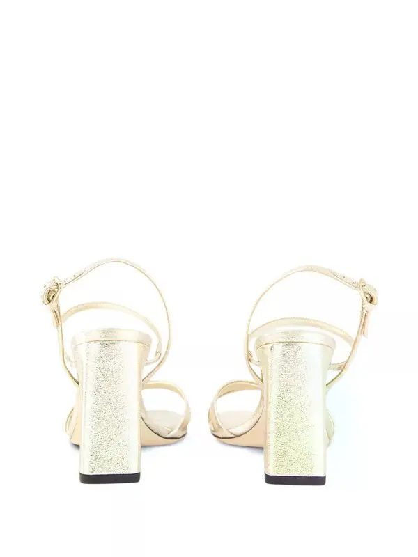 JIMMY CHOO Elsy Block-heel 85 Brilliance-fabric Sandals - Gold
