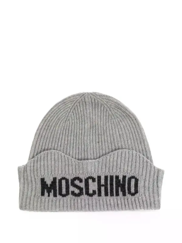 Moschino Logo-intarsia Ribbed Beanie Hat