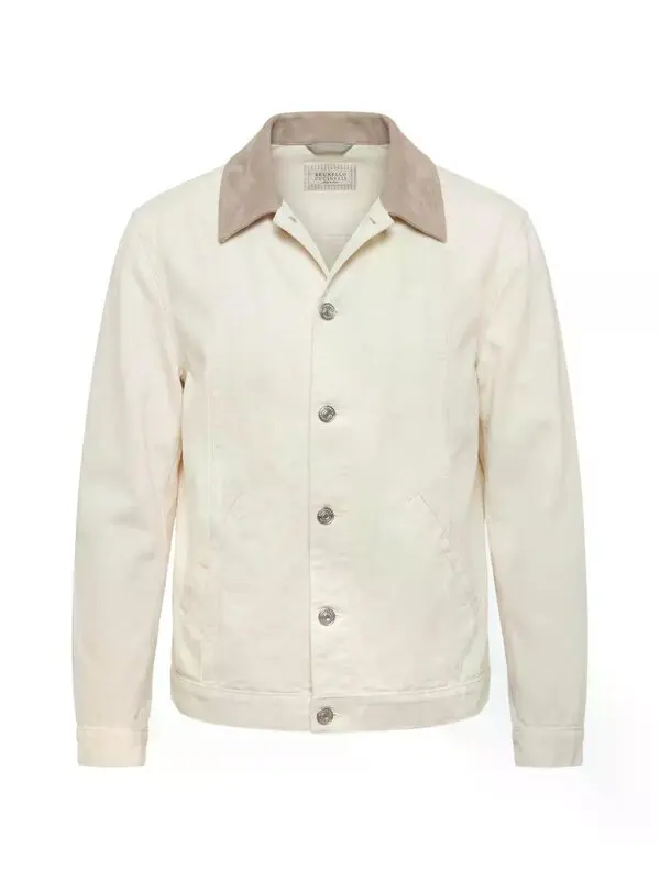 Brunello Cucinelli Contrast-collar Button-up Jacket