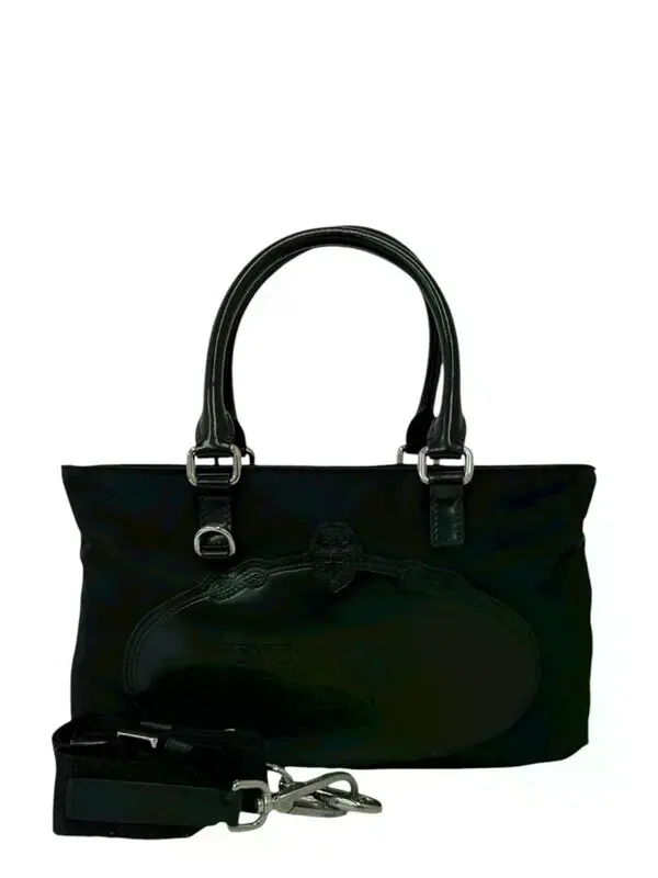 Prada 2010-2026 Tessuto Canapa Logo Satchel