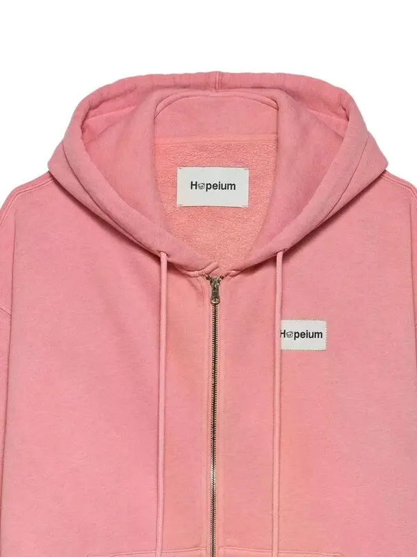 HOPEIUM Logo-patch Zip-up Hoodie
