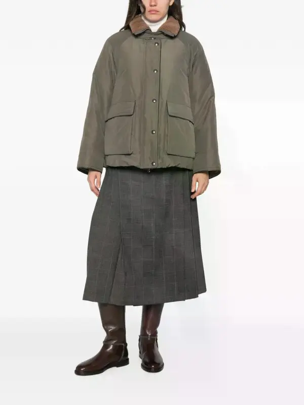 Brunello Cucinelli Shearling-collar Press-stud Jacket