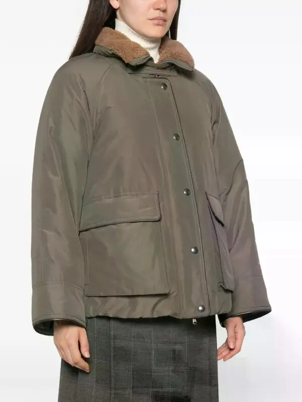 Brunello Cucinelli Shearling-collar Press-stud Jacket