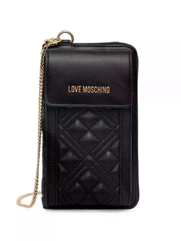 Moschino Quilted Logo-plaque Wallet - Black