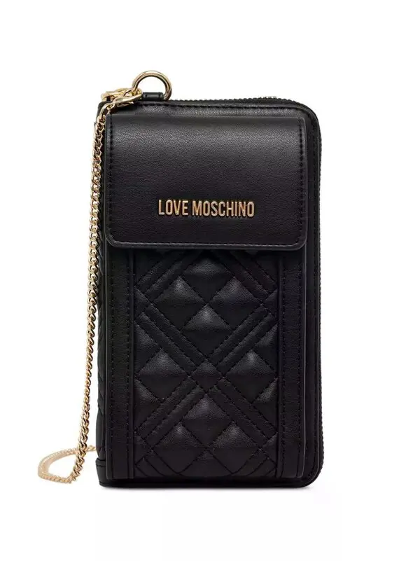Moschino Quilted Logo-plaque Wallet - Black