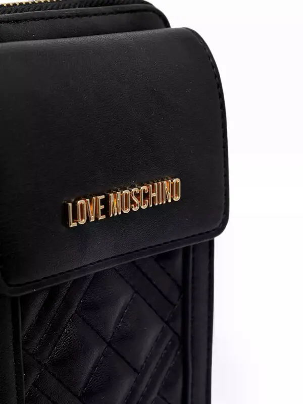 Moschino Quilted Logo-plaque Wallet - Black