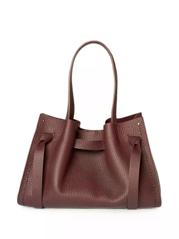 VISONA` Vittoria Grained-leather Knotted Tote Bag