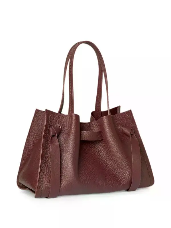 VISONA` Vittoria Grained-leather Knotted Tote Bag