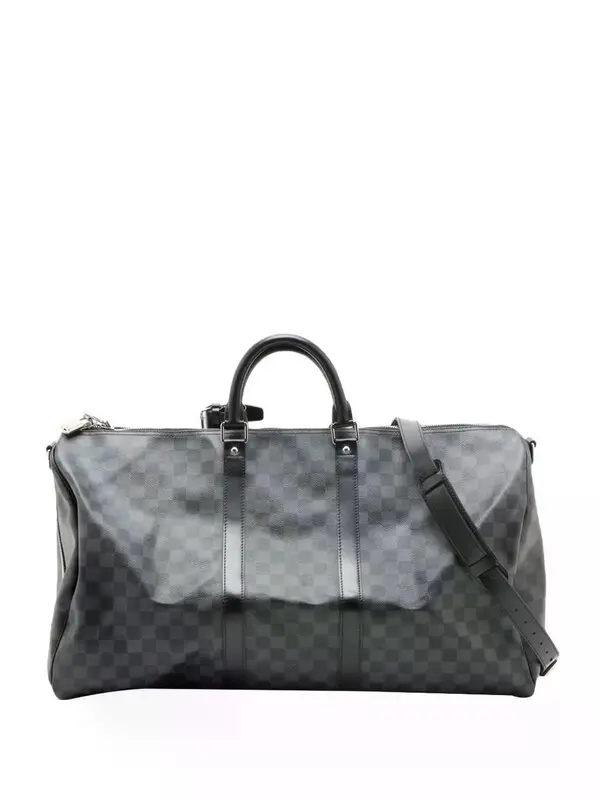 LOUIS VUITTON 2013 Damier Graphite Keepall Bandouliere 55 Travel Bag