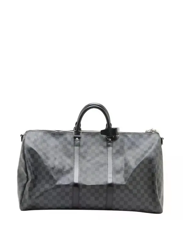 LOUIS VUITTON 2013 Damier Graphite Keepall Bandouliere 55 Travel Bag