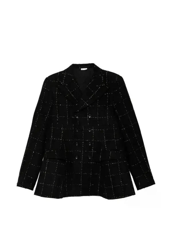 Comme Des Garçons Checked Sequin-embellished Blazer