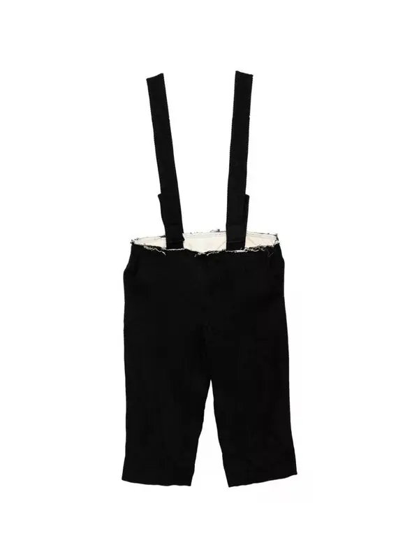 Comme Des Garçons Frayed-edge Suspender Trousers - Black