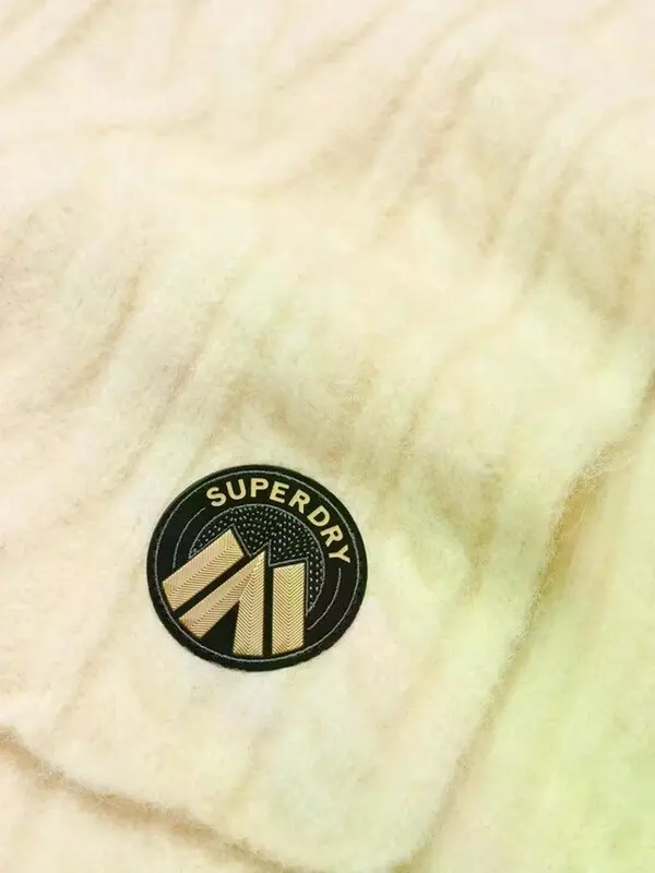 Superdry Cable-knit Logo-patch Scarf