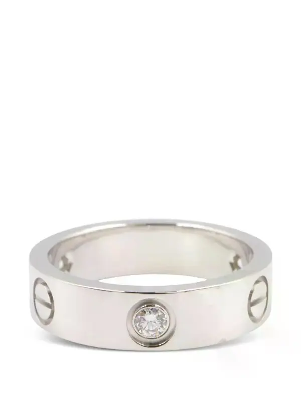 Cartier 18k White Gold Diamond Love Ring - Silver