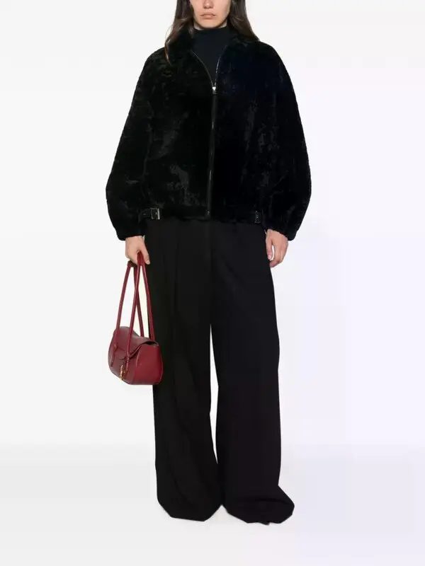 Simonette Ravizza Strappy Buckle-detail Fur Jacket